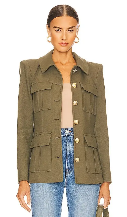 Veronica Beard Lambert Dickey Coat In Olive