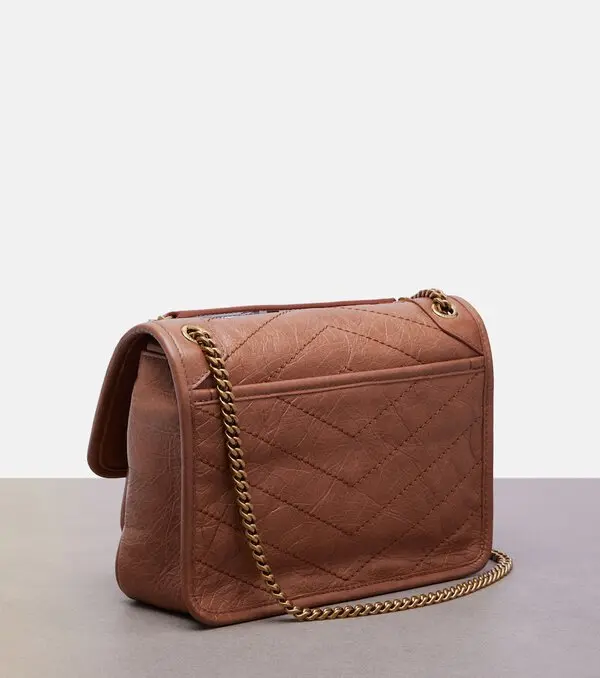 Saint Laurent Niki Baby Leather Shoulder Bag - Brown