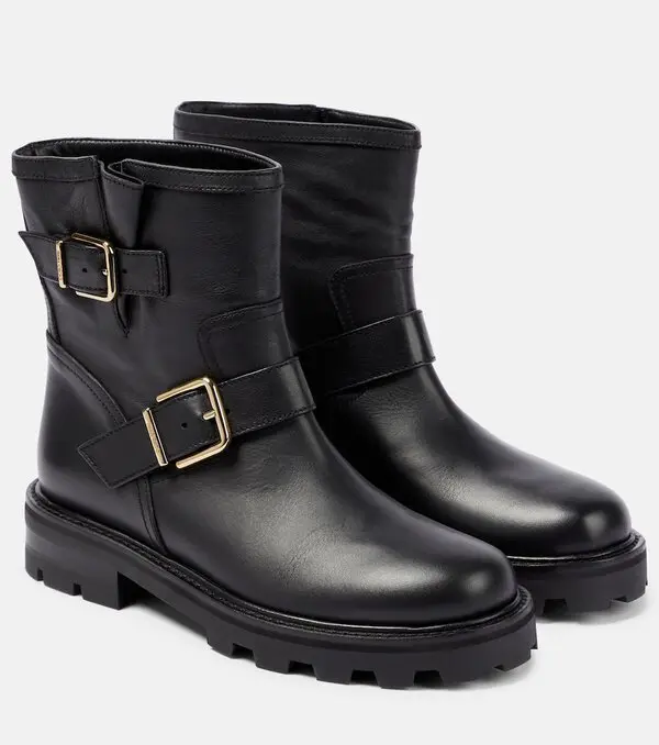 JIMMY CHOO Youth Ii Leather Ankle Boots