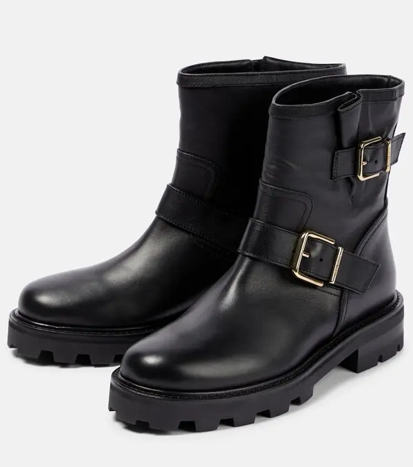 JIMMY CHOO Youth Ii Leather Ankle Boots