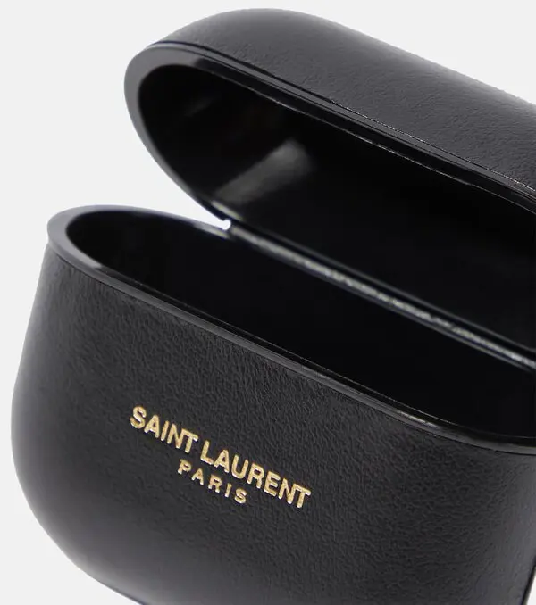 Saint Laurent Leather Airpods Pro Case - Black | Editorialist