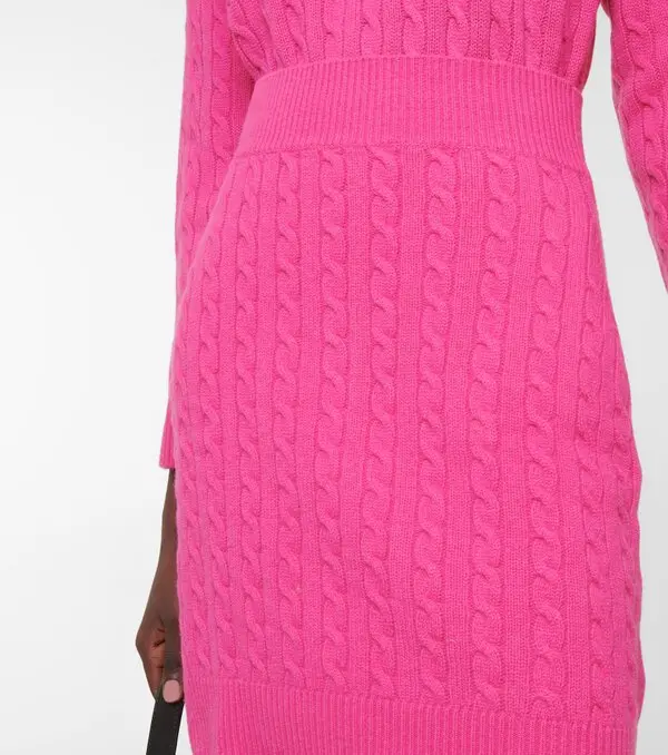 PATOU Scalloped Cable-knit Wool Miniskirt
