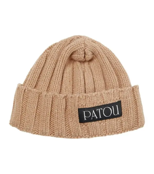 Patou Ribbed Wool And Cashmere Beanie - Brown
