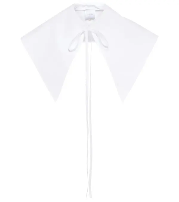 Patou Oversized Self-tie Cotton Bib - White