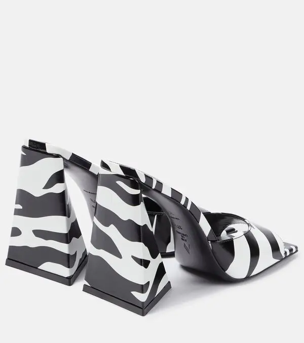 Attico Devon Zebra-printed Leather Mules