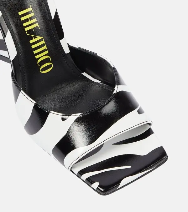 Attico Devon Zebra-printed Leather Mules