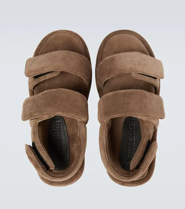 Nanushka Taurus Suede Flat Sandals