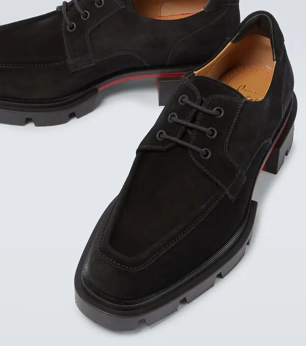Christian Louboutin Our Georges Black Suede Lace-Up Shoes Size 10 New Christian Louboutin Our Georges L Suede Brogues - Black  main image 4