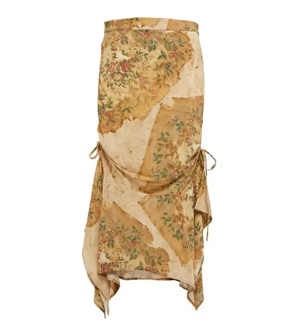 Acne Studios Floral Crêpe Midi Skirt