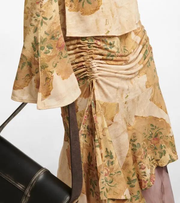 Acne Studios Floral Crêpe Midi Skirt
