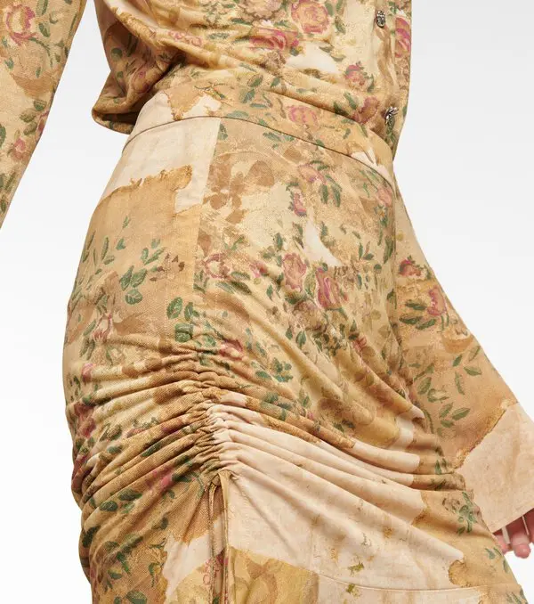 Acne Studios Floral Crêpe Midi Skirt