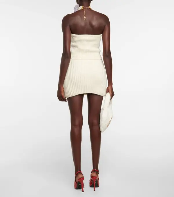 Blumarine Rose-appliqué Wool Bustier