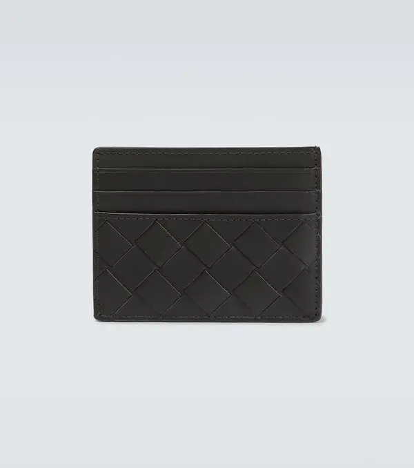Bottega Veneta Intrecciato Leather Card Holder - Green