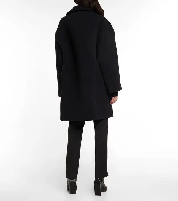 Acne Studios Funnel-Neck Wool-Blend Coat - Black | Editorialist