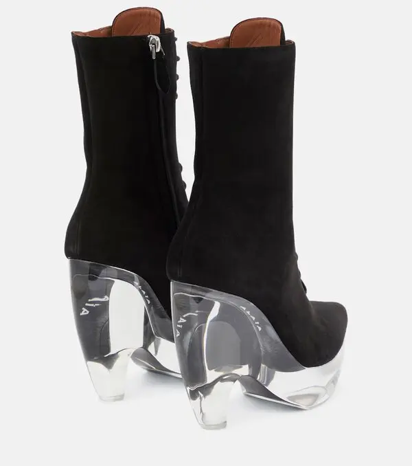 Alaïa Suede Lace-up Platform Boots
