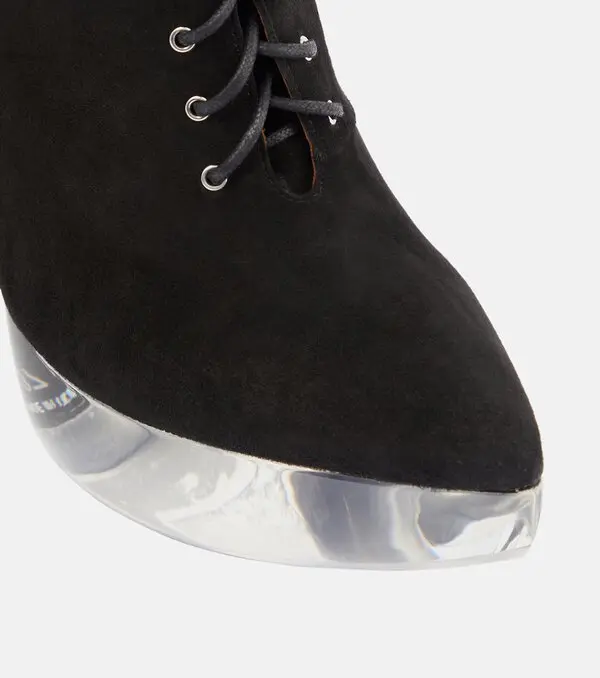 Alaïa Suede Lace-up Platform Boots