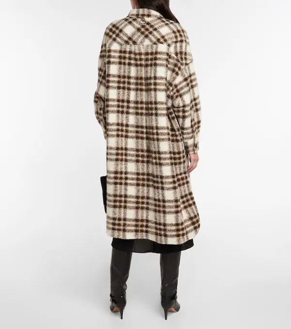 MARANT ETOILE Fontizi Checked Wool-blend Coat - Neutrals