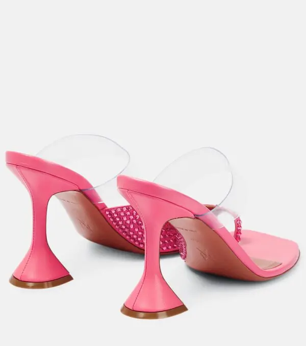 Amina Muaddi Paloma Embellished Mules - Pink