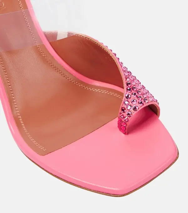 Amina Muaddi Paloma Embellished Mules - Pink