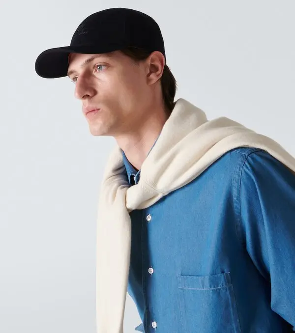 Loro Piana Cashmere Baseball Cap - Blue