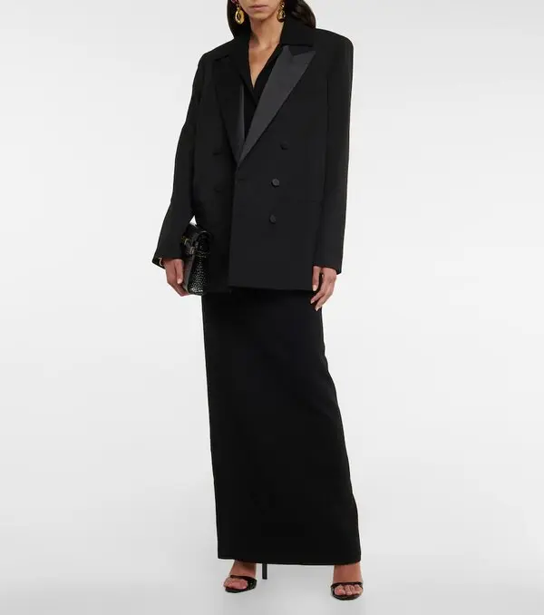 Saint Laurent Double-breasted Wool Tuxedo Jacket