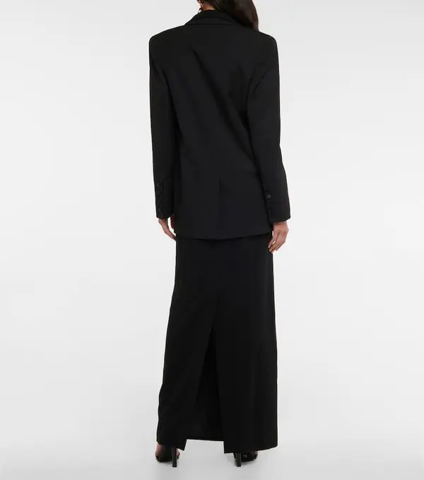 Saint Laurent Double-breasted Wool Tuxedo Jacket