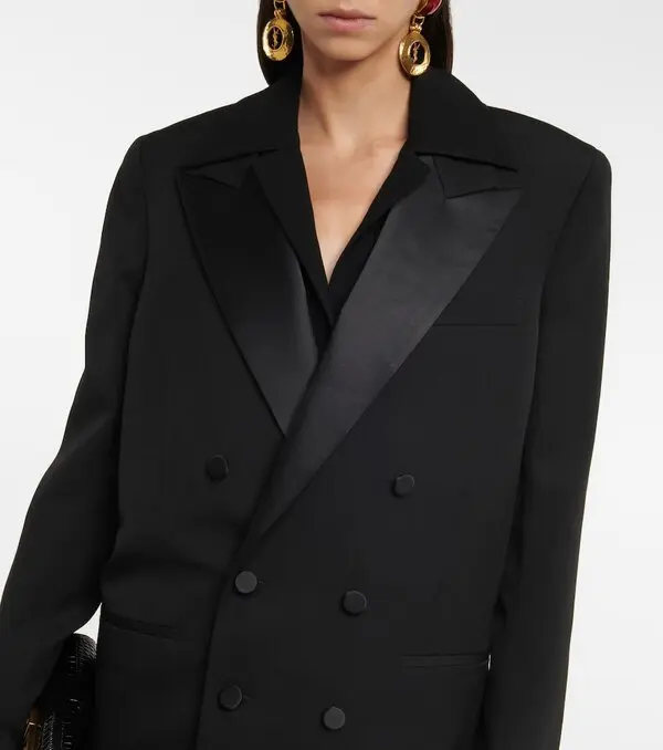 Saint Laurent Double-breasted Wool Tuxedo Jacket