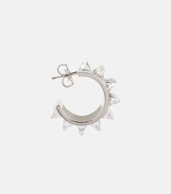 Amina Muaddi Karma Crystal-embellished Earrings - Silver