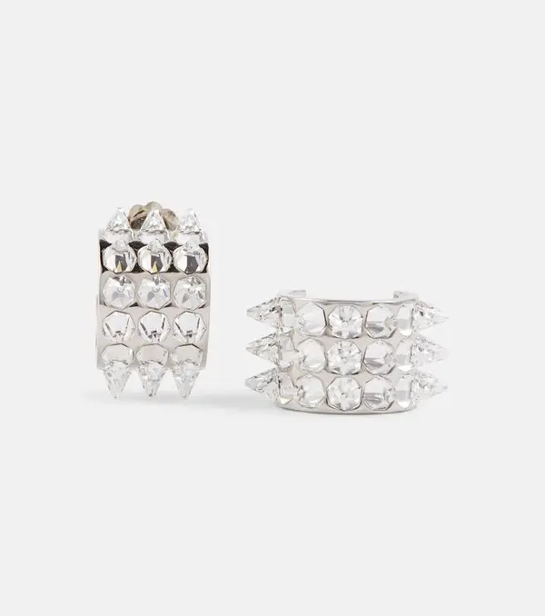 Amina Muaddi Karma Crystal-embellished Earrings - Silver