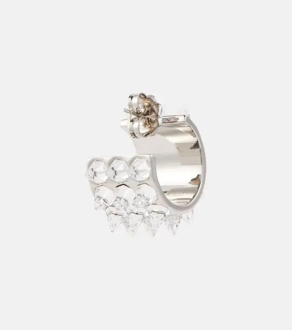 Amina Muaddi Karma Crystal-embellished Earrings - Silver