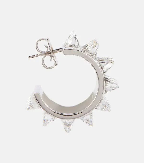 Amina Muaddi Karma Crystal-embellished Earrings - Silver