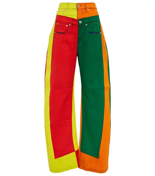 Loewe Colorblock Patchwork Wide-leg Jeans