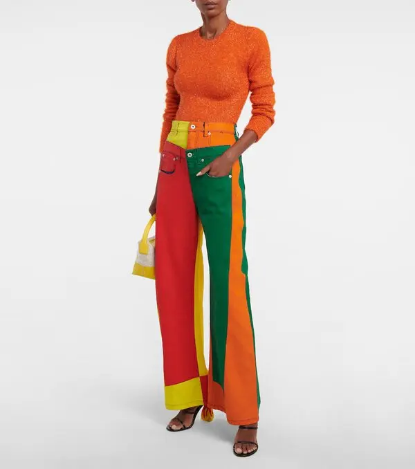 Loewe Colorblock Patchwork Wide-leg Jeans