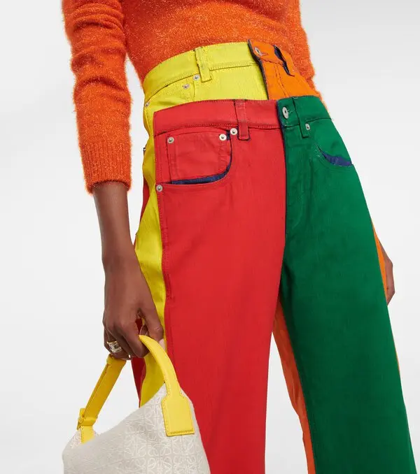 Loewe Colorblock Patchwork Wide-leg Jeans