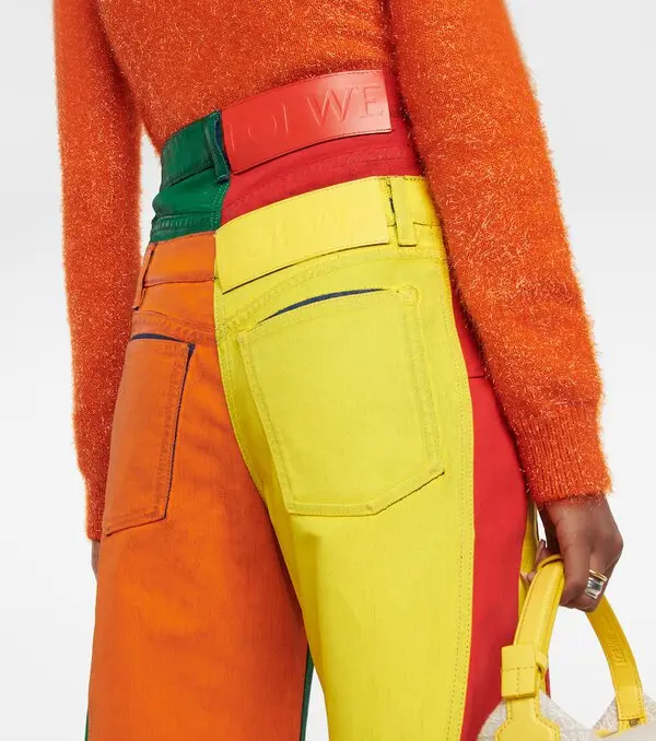 Loewe Colorblock Patchwork Wide-leg Jeans