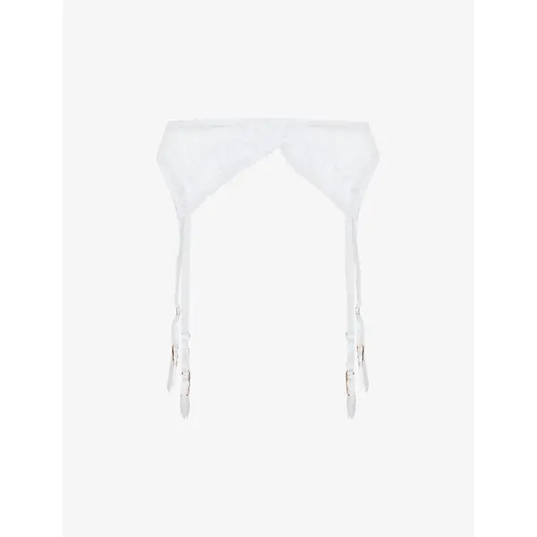 Bluebella Marseille Semi-sheer Stretch-mesh Suspender - White
