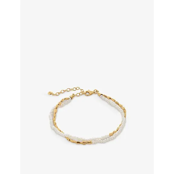 Monica Vinader Mini Nugget Pearl Bracelet - Gold