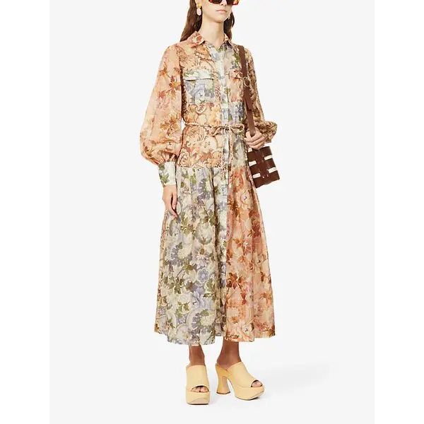ALEMAIS Phillipa Floral-print Ramie Maxi Dress