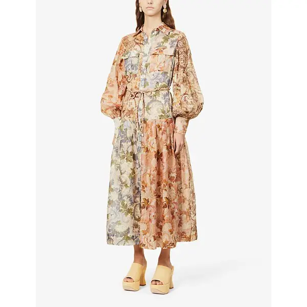 ALEMAIS Phillipa Floral-print Ramie Maxi Dress