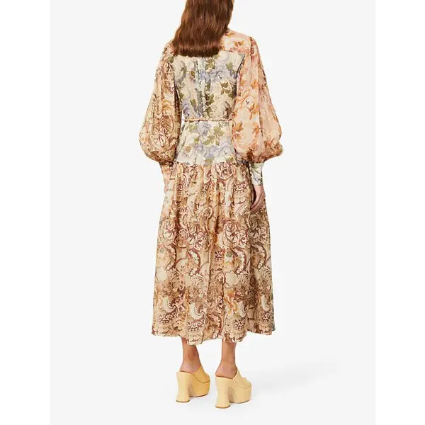 ALEMAIS Phillipa Floral-print Ramie Maxi Dress