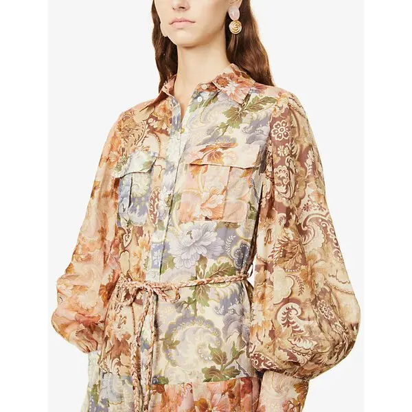 ALEMAIS Phillipa Floral-print Ramie Maxi Dress