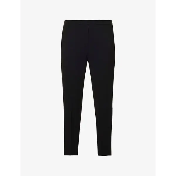 Theory Relaxed-fit Straight-leg High-rise Trousers - Black