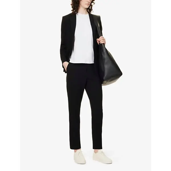Theory Relaxed-fit Straight-leg High-rise Trousers - Black