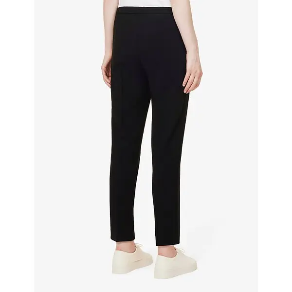 Theory Relaxed-fit Straight-leg High-rise Trousers - Black