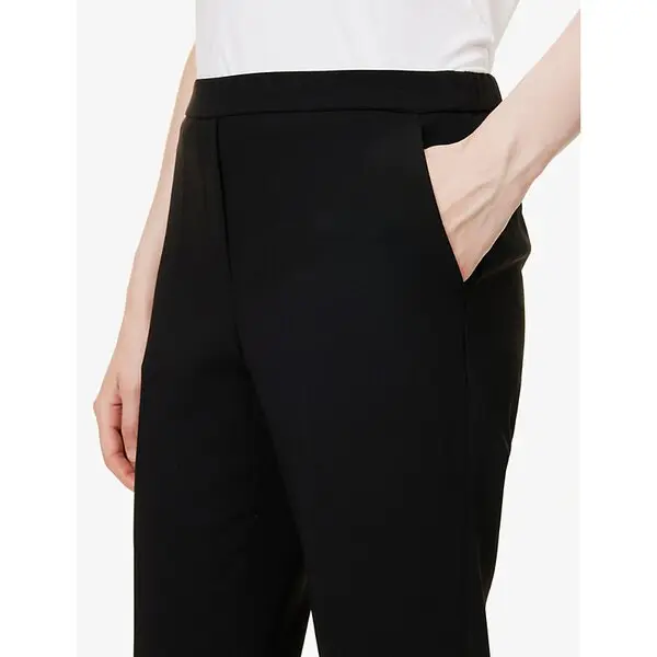 Theory Relaxed-fit Straight-leg High-rise Trousers - Black