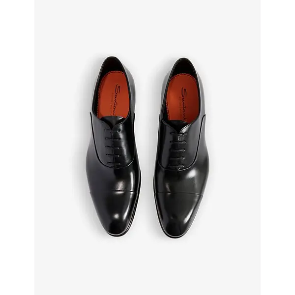 Santoni Carter Cap-toe Leather Oxford Shoes
