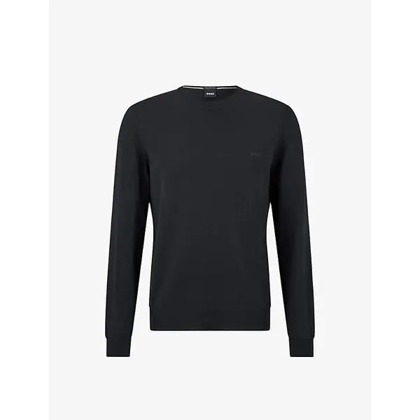 BOSS Leisure Virgin Wool Sweatshirt - Black