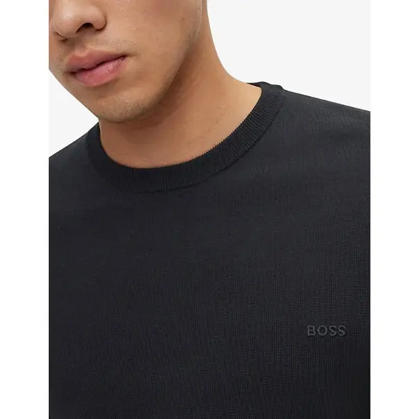 BOSS Leisure Virgin Wool Sweatshirt - Black