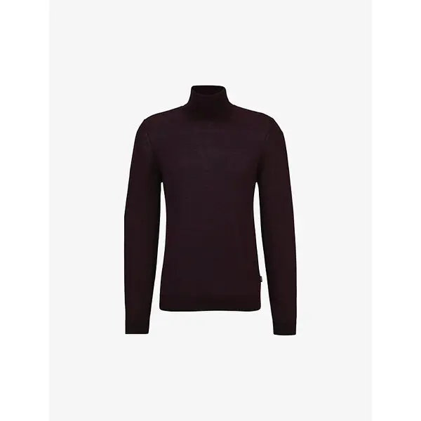 BOSS Funnel-neck Wool-knit Jumper