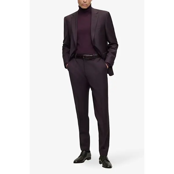 BOSS Funnel-neck Wool-knit Jumper